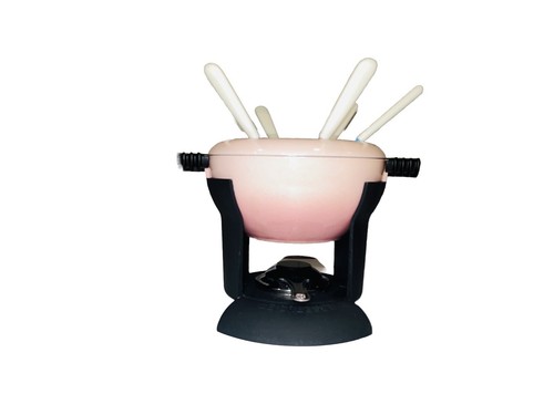 Very Rare Pink Le Creuset Cast Iron Fondue Pot Set | eBay