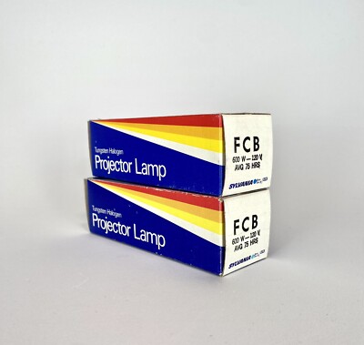 LOT OF 2 Sylvania Projector Bulb Blue Dot 120V 600W Lamp FCB Bulb NOS ...