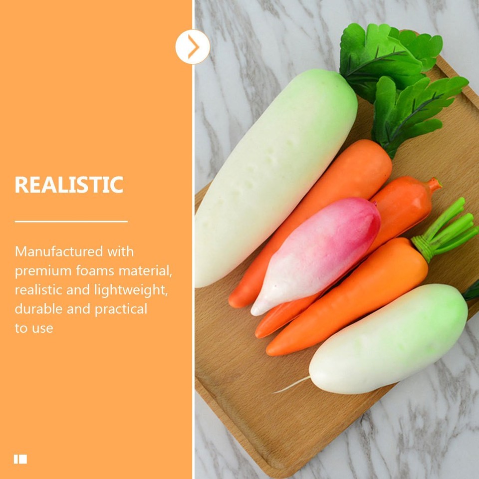 6 PCS Fake Realistic Potato Model Veggies Artificial Vegetable Carrot ...