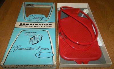 Vintage in Box Davol Comfy Rubber 2 Qt Water Bottle & Syringe ...
