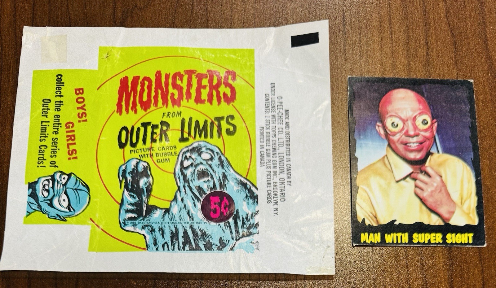 1964 Topps Monsters From The Outer Limits 5 Cent Wax Pack Wrapper ...