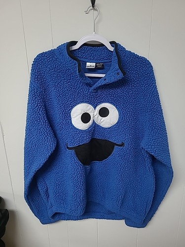 Sesame Street Fleece Cookie Monster 3-Snap Sweatshirt Size Large | eBay UK