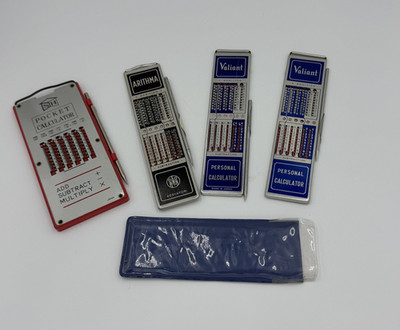 Lot of four vintage Arithma, Valiant, and SH Calculator Adding Machines ...