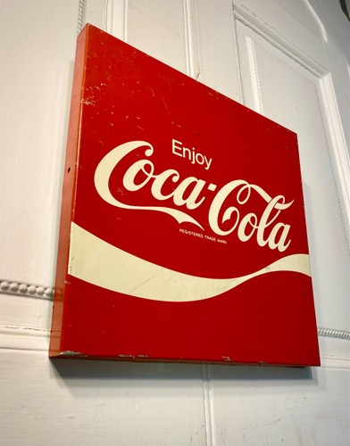 Original Vintage 70s 80s Metal Enjoy Coca Cola Advertising Swoosh Coke ...