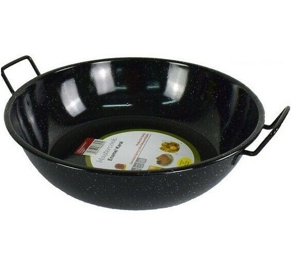 26cm Enamel Karai Wok Heavy Duty Frying Kadhai Kadai Karahi Dish Pan ...