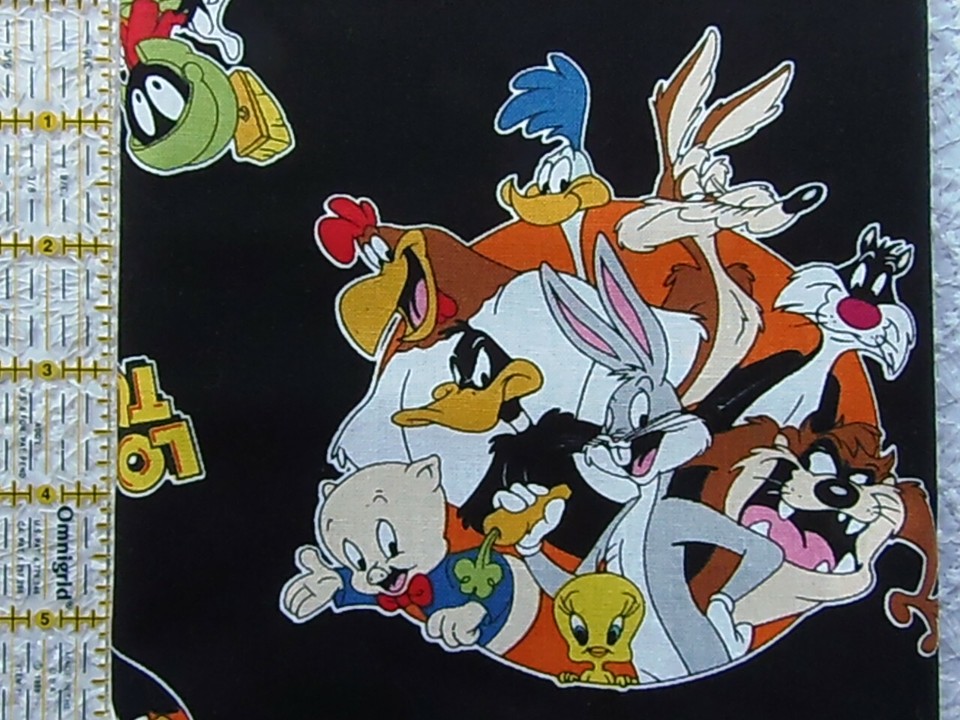 RARE OOP Camelot Fabrics Warner Bros LOONEY TUNES THAT'S ALL FOLKS Bugs ...
