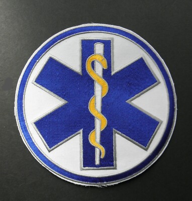 EMT EMERGENCY MEDICAL FIRST RESPONDER EMBROIDERED JACKET PATCH 5.75 ...