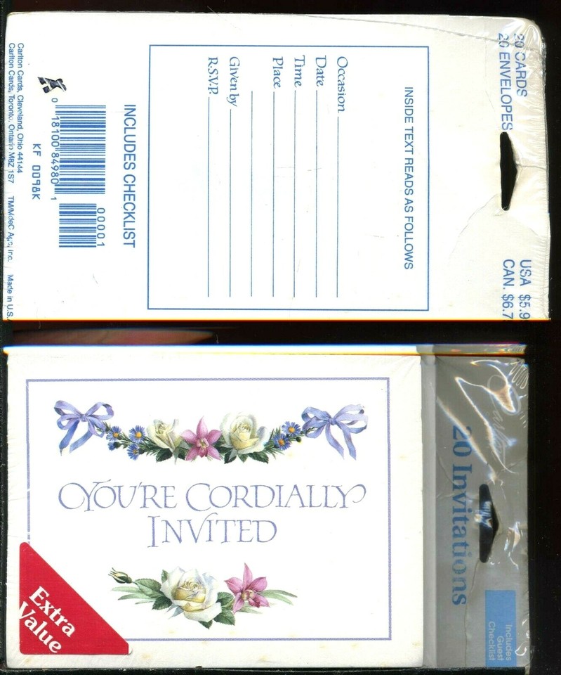 ANY 2 Carlton Cards Announcements & Invitations1 pack 8-10 Cards ...