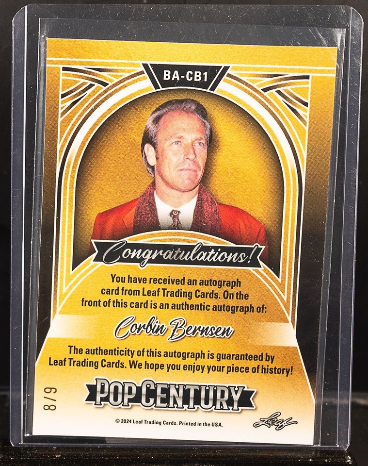 CORBIN BENSON 2024 Leaf Pop Century Platinum Blue Crystal Autograph ...