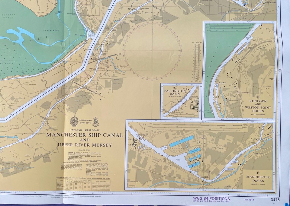 Admiralty 3478 MANCHESTER SHIP CANAL AND UPPER RIVER MERSEY CHARTS MAP ...