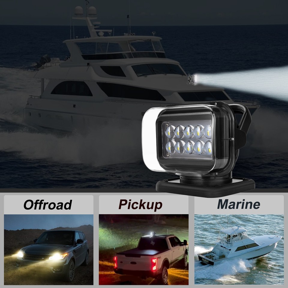 LED Spotlight for Truck,Remote Search Light Boat Spot Light for Marine ...