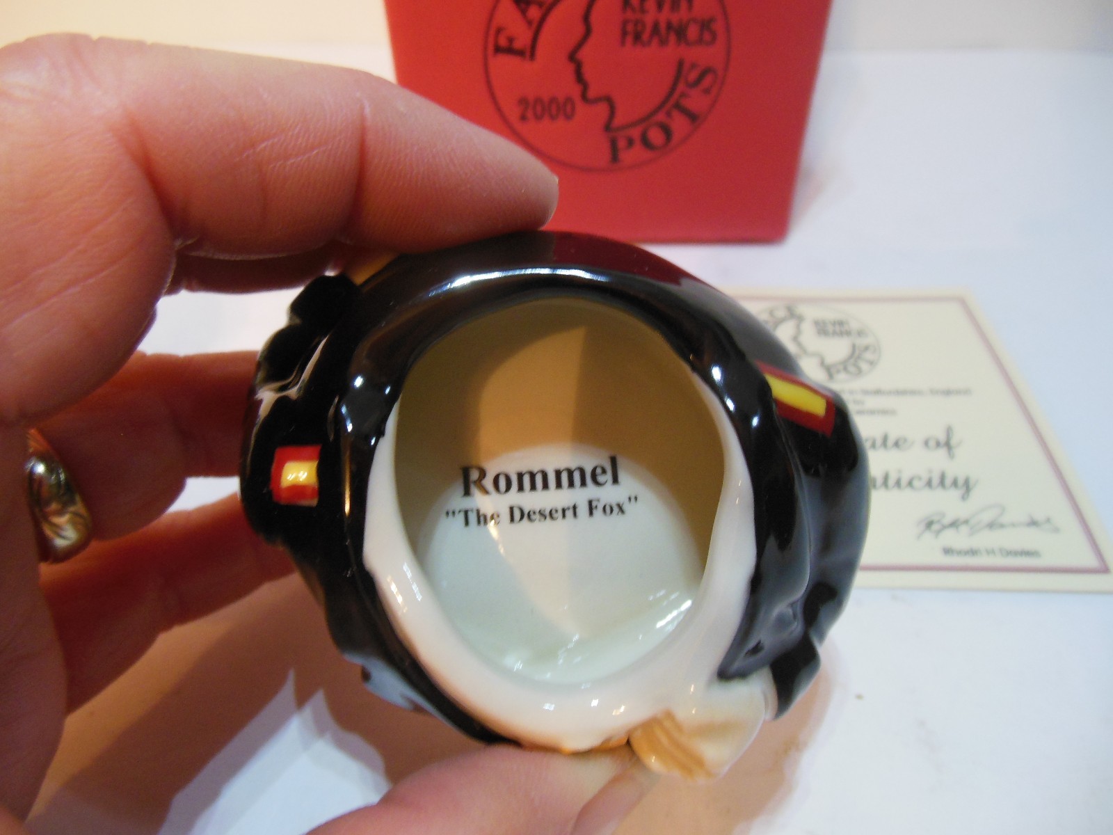 Vintage KEVIN FRANCIS Face Pots Hand Made England Signed GENERAL ROMMEL ...