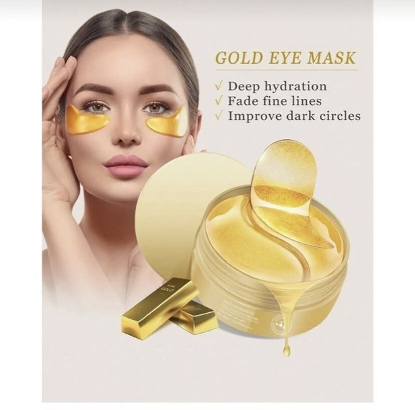 24K Gold 12 pairs hydrogel under eye masks, Detoxify, Re-energize, De ...