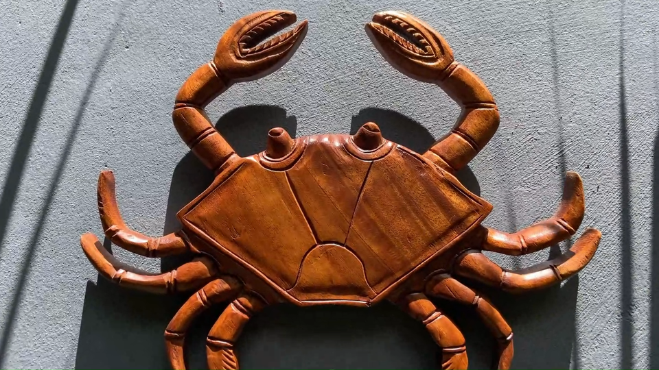 Crab Wall Decor, Coastal Wall Art, Wood Carving, Nautical, Beach ...