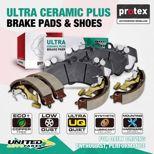 Front Rear Ultra Ceramic Plus Disc Pads + Brake Shoes for Volkswagen ...