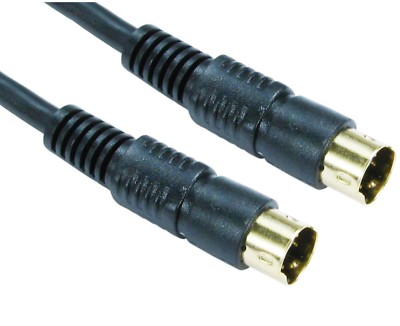2m GOLD S-Video S Video Wire SVHS Lead Super Video Cable Tv 2 Metre ...