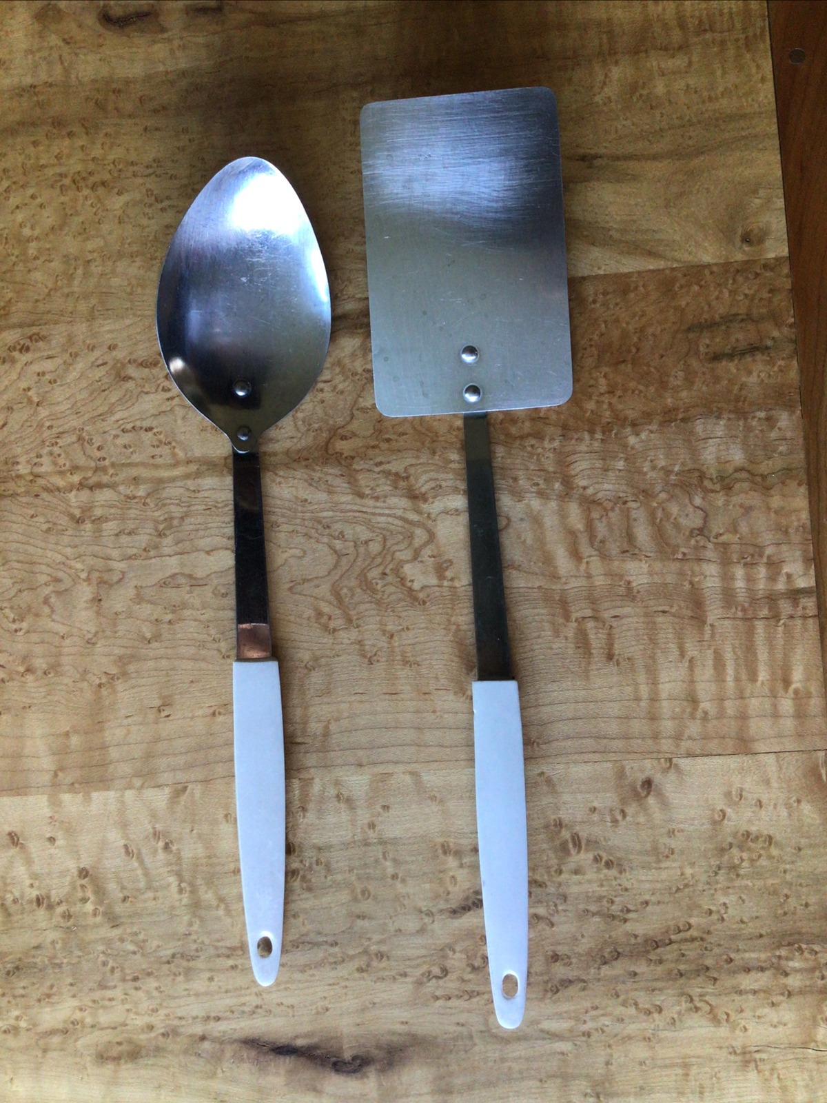VINTAGE STAINLESS STEEL SPATULA Turner Flipper 13 1/2” & Basting Spoon ...
