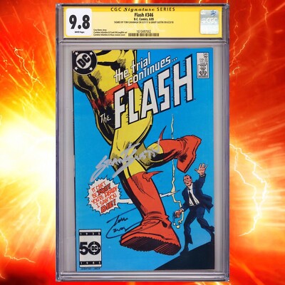 CGC 9.8 SS Flash #346 signed by Grant Gustin & Tom Cavanagh 1985 ...