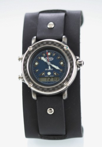 Fossil FSL Men Watch Stainless 100m Black Leather Chron Alarm Month ...