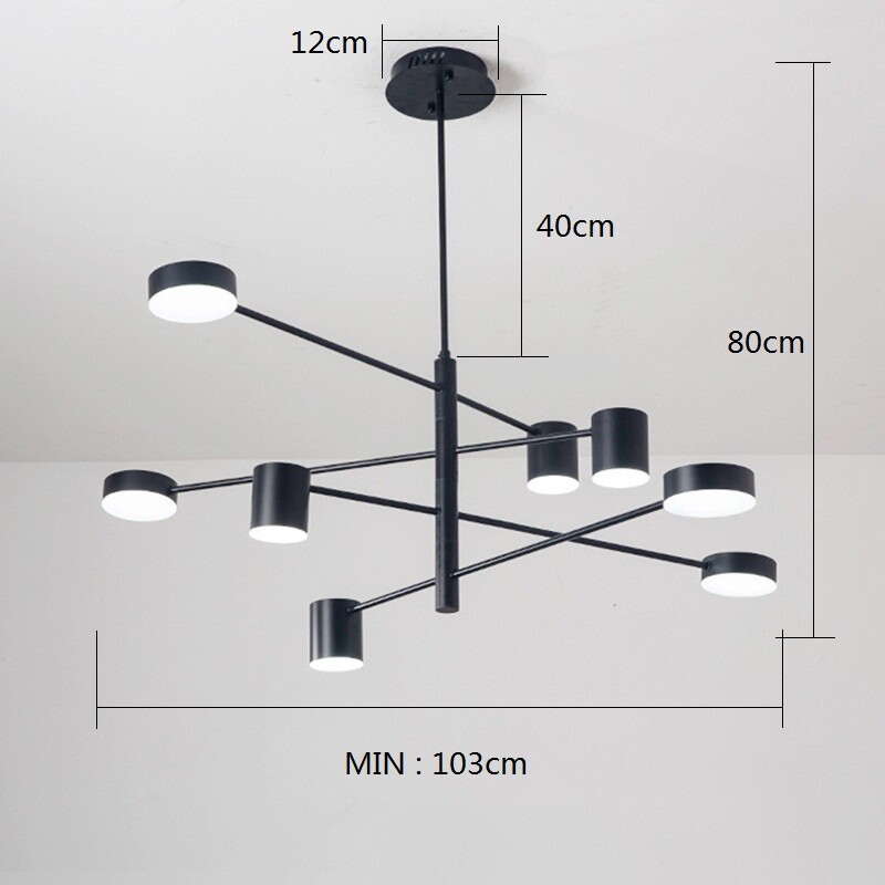 Hotel Chandelier Lighting Bar LED Lamp Black Pendant Light Kitchen ...