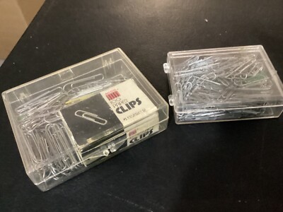 (2) Plastic Boxes of Assorted Sizes of Paper Clips | eBay