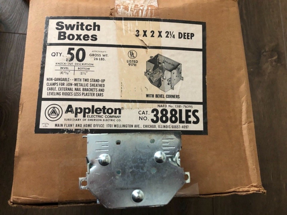 Appleton 388LES Switch Boxes (Pack of 50) FREE SHIPPING | eBay