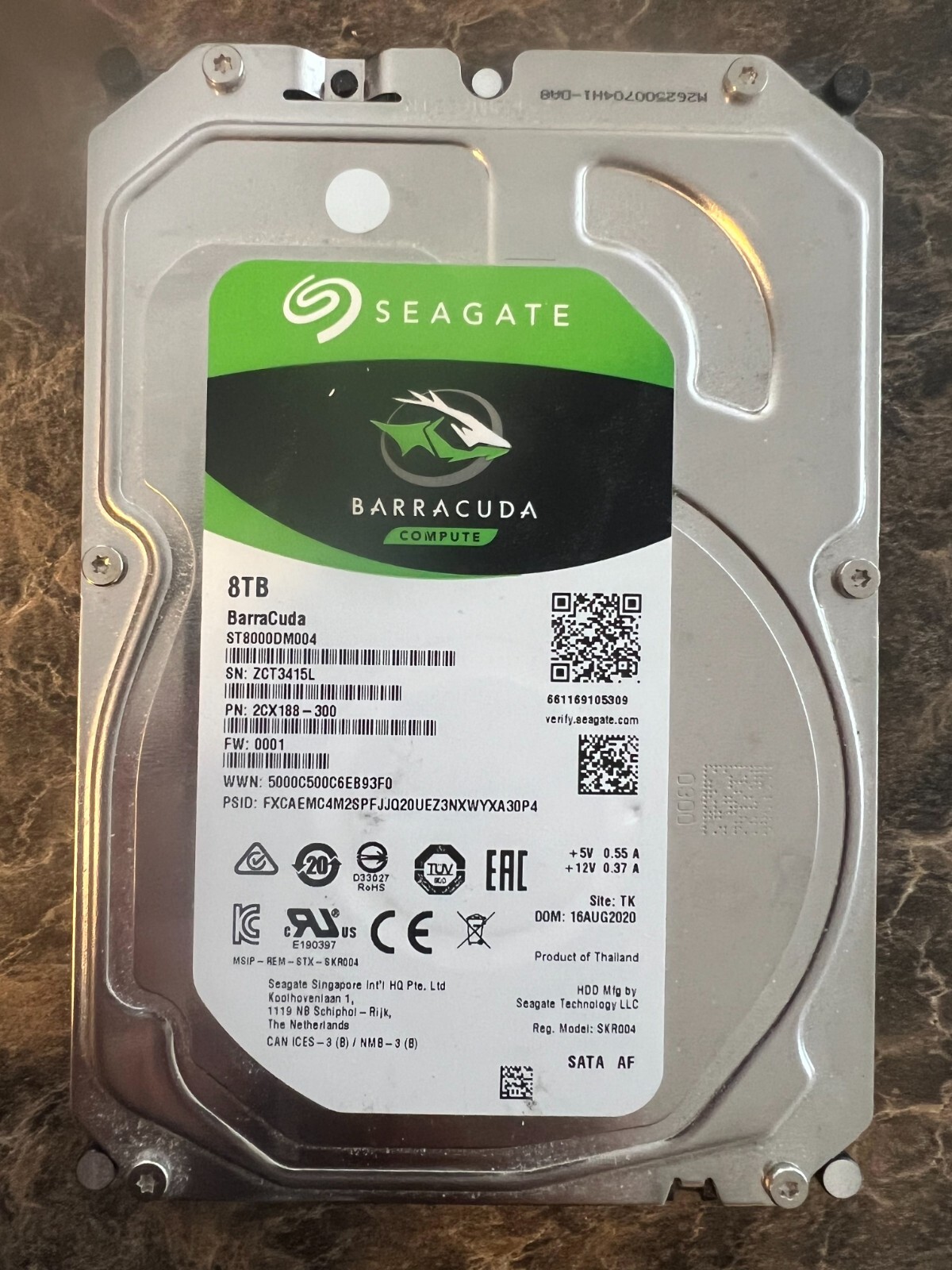 SEAGATE BARRACUDA ST8000DM004 8TB 5400RPM 256GB Cache 3.5" SATA HDD ...