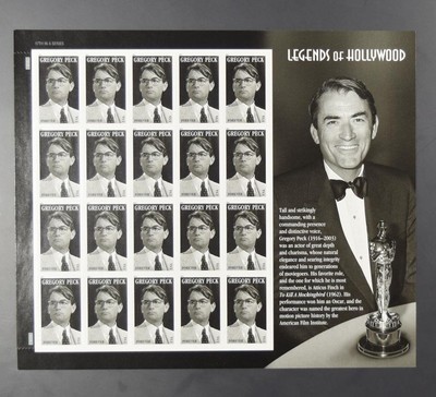 US SCOTT 4526 PANE OF 20 GREGORY PECK LEGENDS OF HOLLYWOOD FOREVER ...
