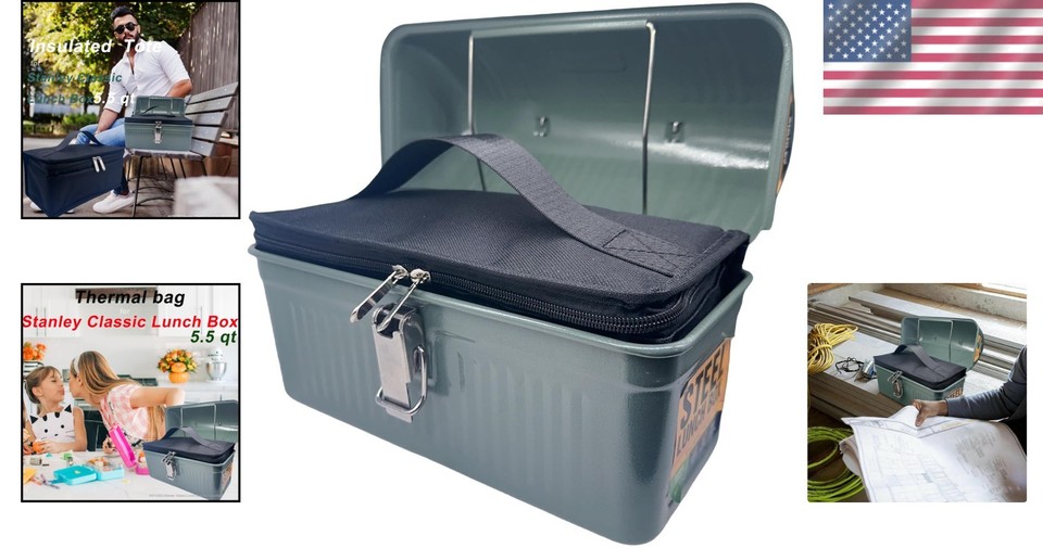 Stanley Classic Lunch Box 5.5 Qt | Vintage Metal Lunchbox | Durable ...