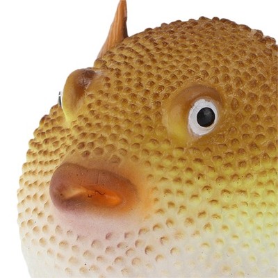 (4) Aquarium Puffer Fish Luminous Simulation Rubber Fish With Suction ...