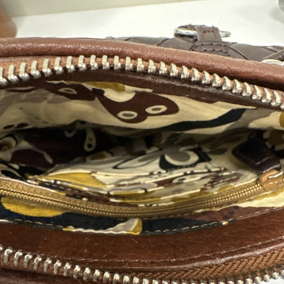 Brighton Small Brown Leather Brown Trim Crossbody Shoulder Bag | eBay