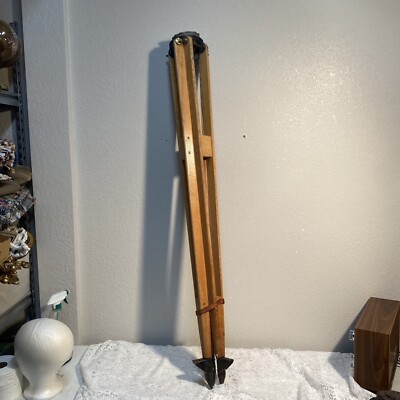 Antique Vintage Surveying Transit Compass Tripod 2 Wood Brass W. & L.E ...