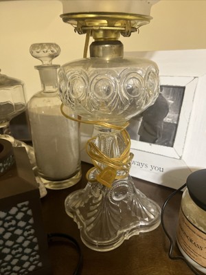 Antique 19th C. US Glass Oil Lamp Pattern #9865 - EAPG Bulls Eye ...