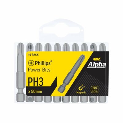Alpha PH3 x 50mm Phillips Power Bit - Handipack 10/Pack | eBay