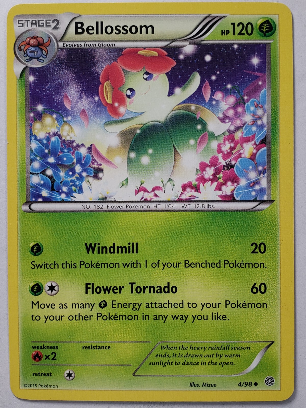 Bellossom 4/98 VLP - XY Ancient Origins Pokemon Card Mizue Art $2 ...