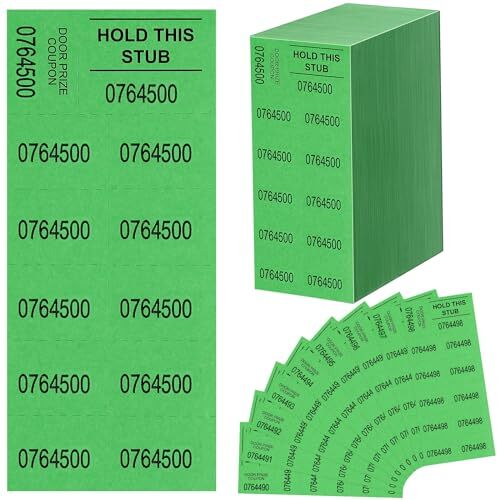 1000 Sheets Raffle Ticket with 10 Bid Numbers 4.5 x 2 Inch Chinese ...