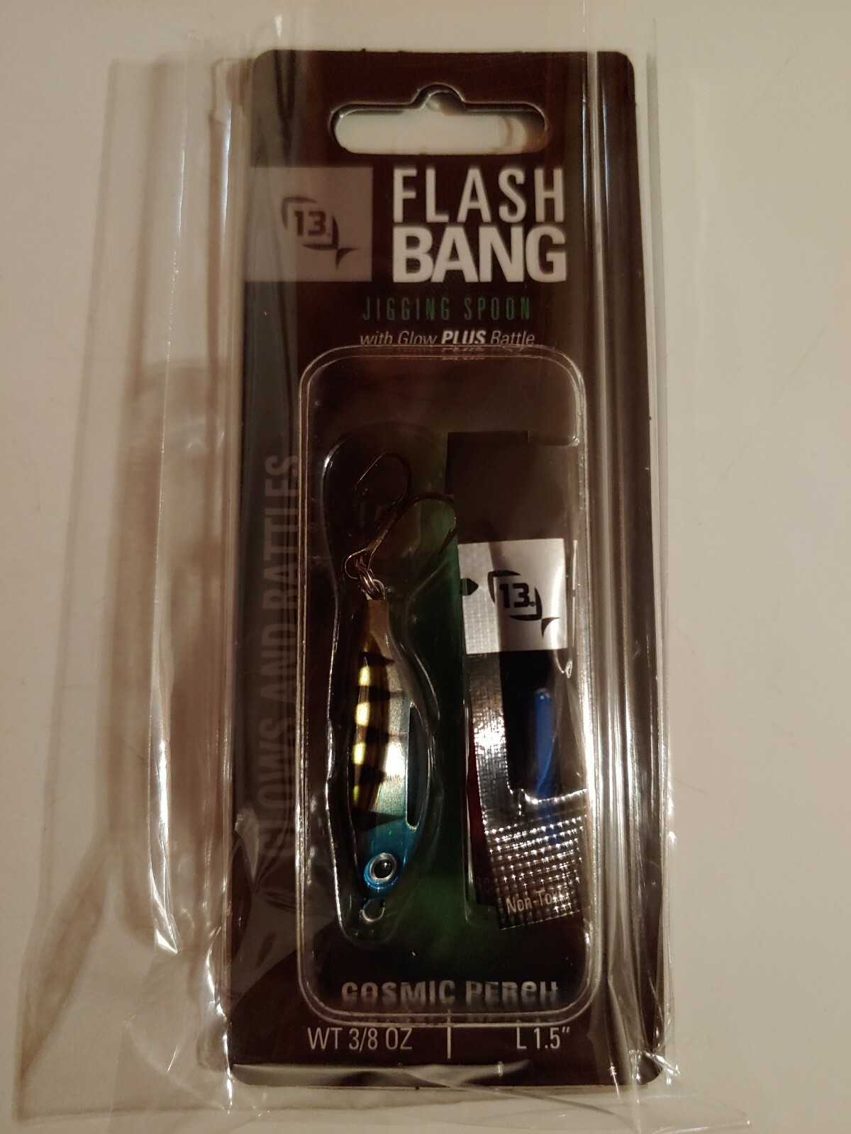 13 Fishing Flash Bang Jigging Spoon Lure w/ Glow Plus Rattle COSMIC ...