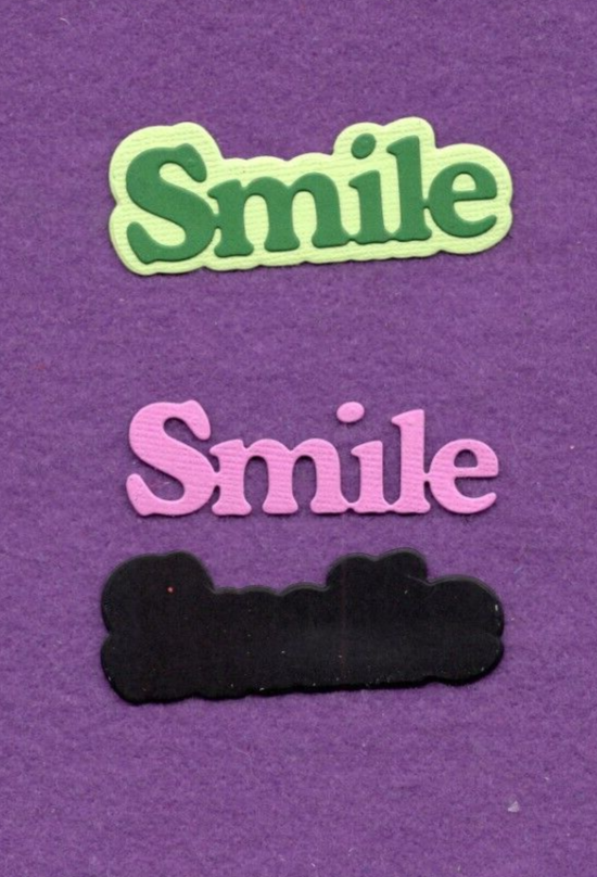 SMILE # 6 word with background die cuts scrapbook cards | eBay