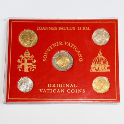 Joannes Paulus II P.M. Souvenir Vaticano Original Vatican Coins 5-Coin ...