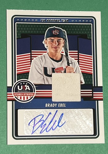 2023 Stars & Stripes Brady Ebel USA 15U Team Signatures Auto Relic | eBay