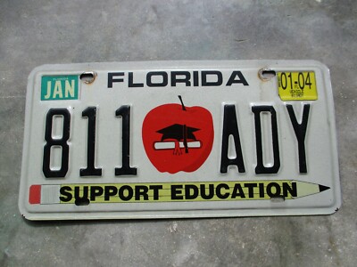 Florida 2004 Support Education license plate # 811 ADY | eBay