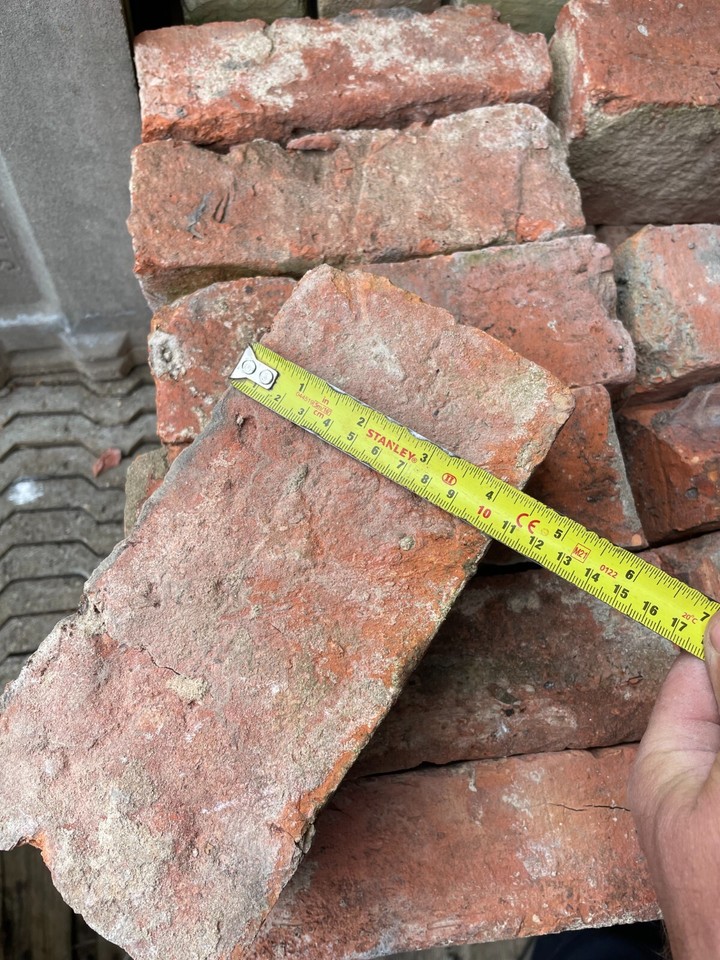 Handmade 3" x 9" red reclaimed bricks for sale, 60 total | eBay UK