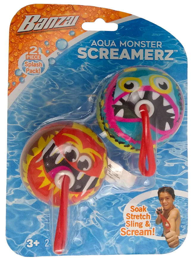 Aqua Monster Screamerz Banzai Water Swim Splash Balls Pool Toy Stretch ...