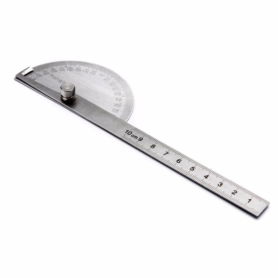 Stainles Steel 180 degree Protractor Angle Finder Arm Measuring Ruler ...