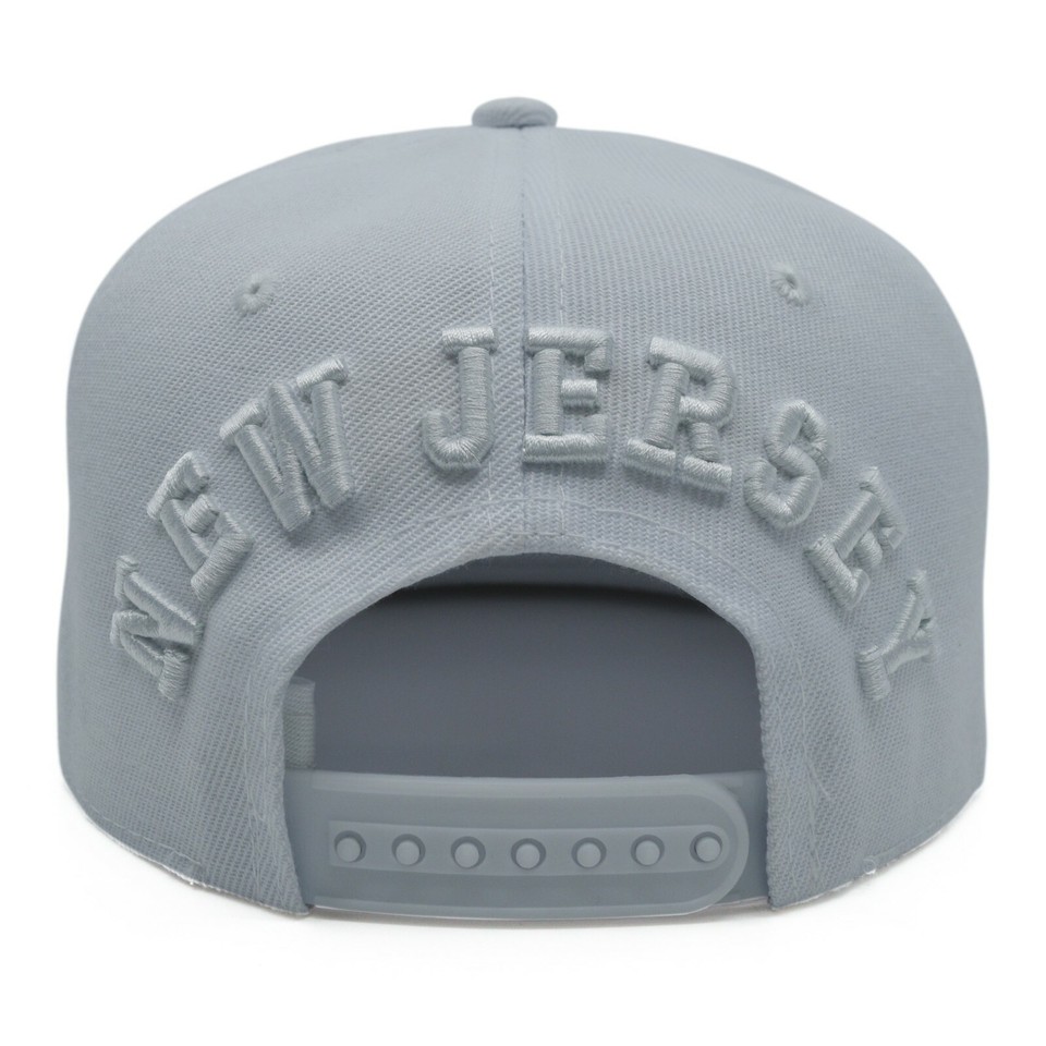 NJ Front NJ Map Side New Leader New Jersey Back Embroidery Snapback Hat ...