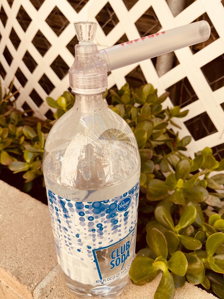 Clear White Portable Hookah Screw on Bottle Converter Water Glass Bong ...