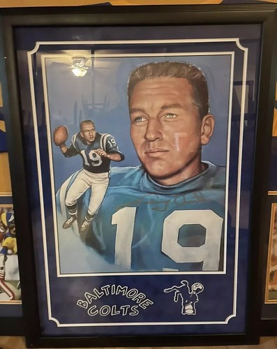 JOHNNY UNITAS signed 17 X 21 photo JSA LOA BALTIMORE COLTS autographed ...