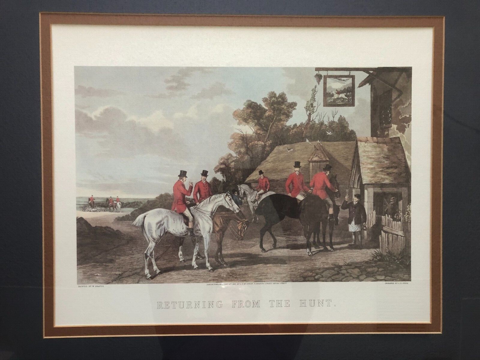 W. Shayer Painting Returning From The Hunt Art Print Matted Framed 31 ...