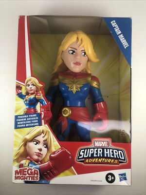 New Avengers Super Hero Adventures 10" CAPTAIN MARVEL Mega Mighties ...
