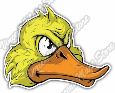 Duckling Duck Funny Face Cartoon Bird Geese Car Bumper Vinyl Sticker ...